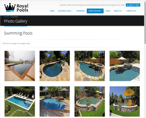 Royal Pools - Web Design San Jose